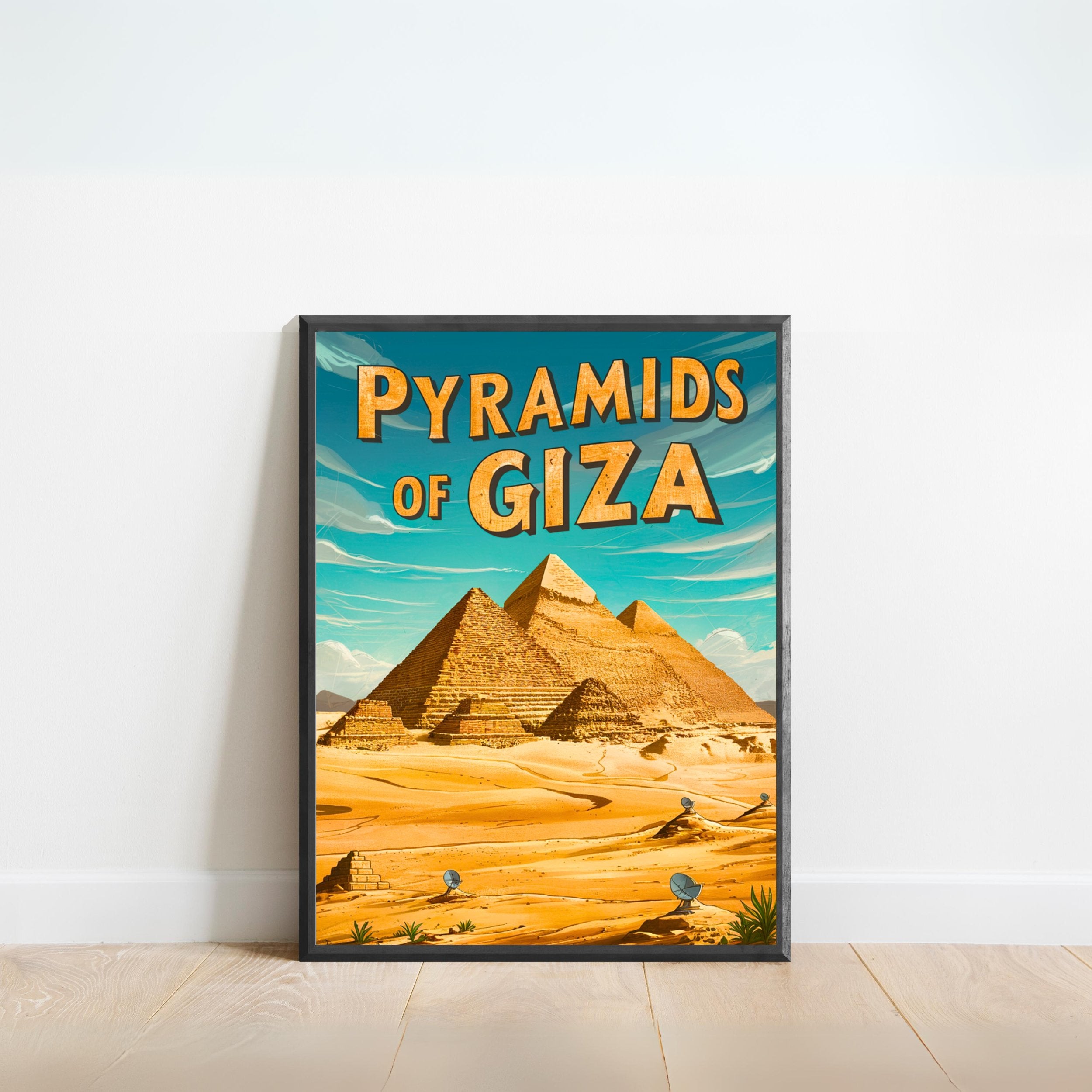 Pyramids of Giza Vintage Travel Poster – Travel Treasure Co