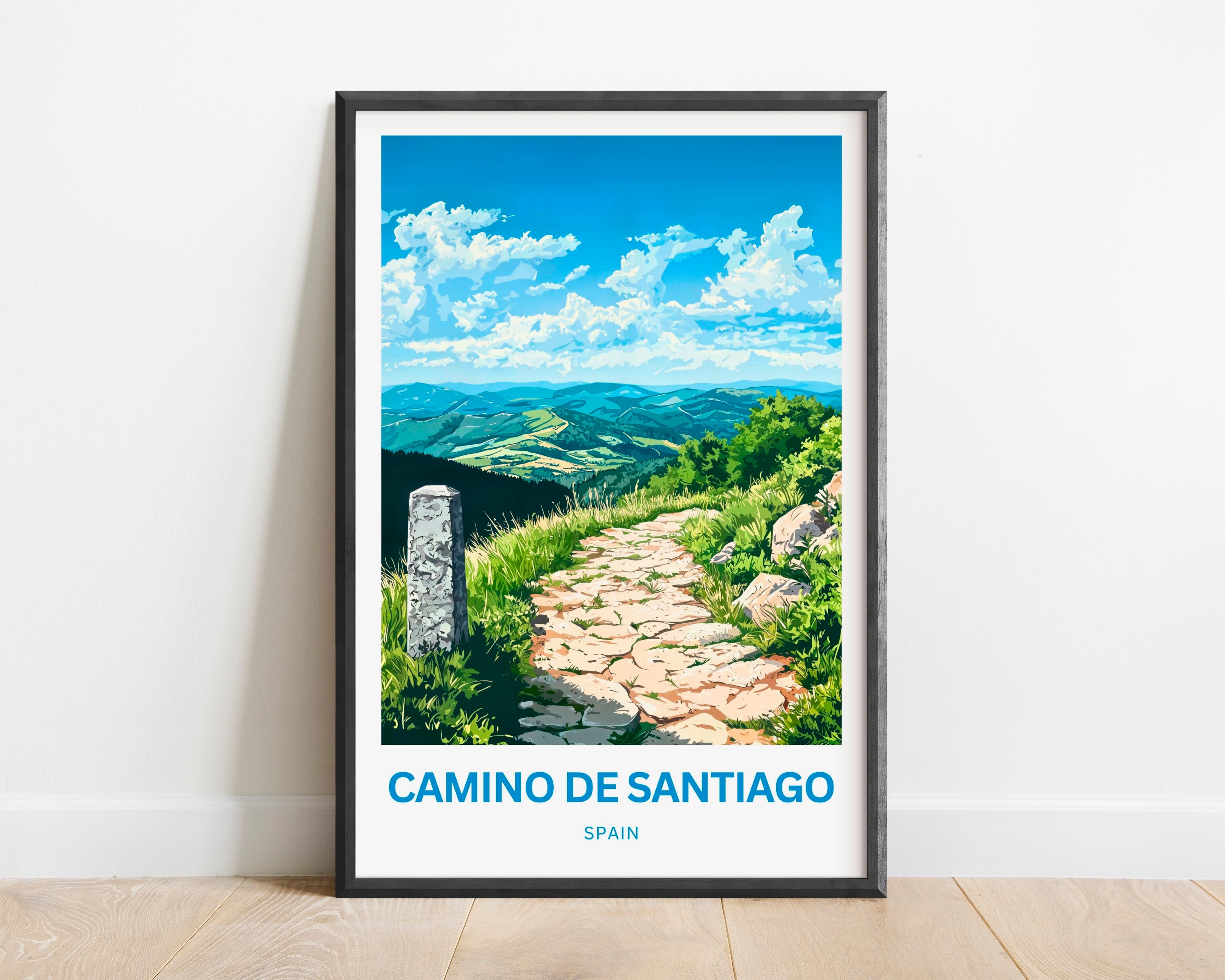 Camino de Santiago Travel Poster - Breathtaking Scenery of the Camino ...