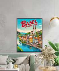Basel Vintage Travel Poster – Travel Treasure Co