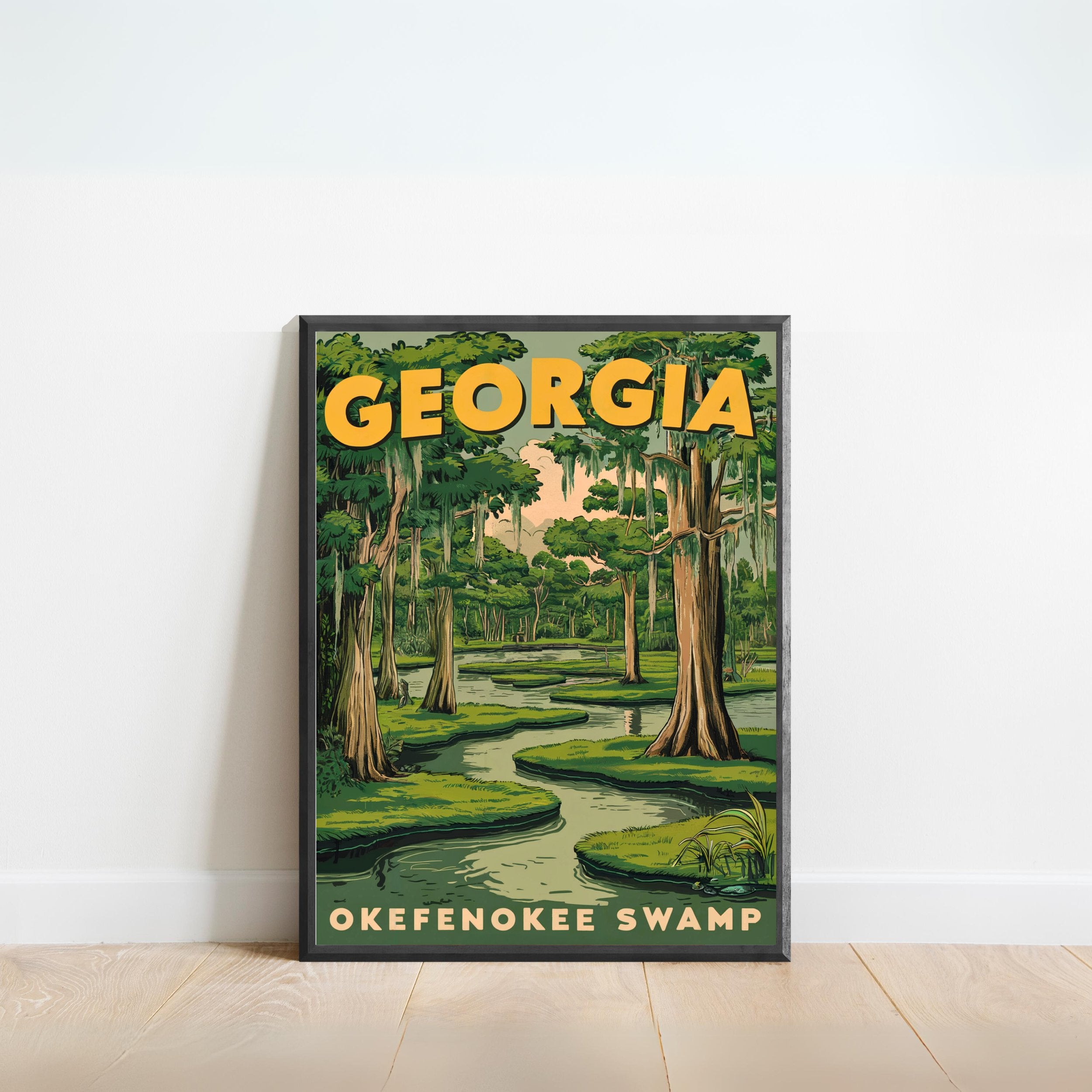 Okefenokee Swamp Vintage Travel Poster - Timeless Wetland Wonderland ...