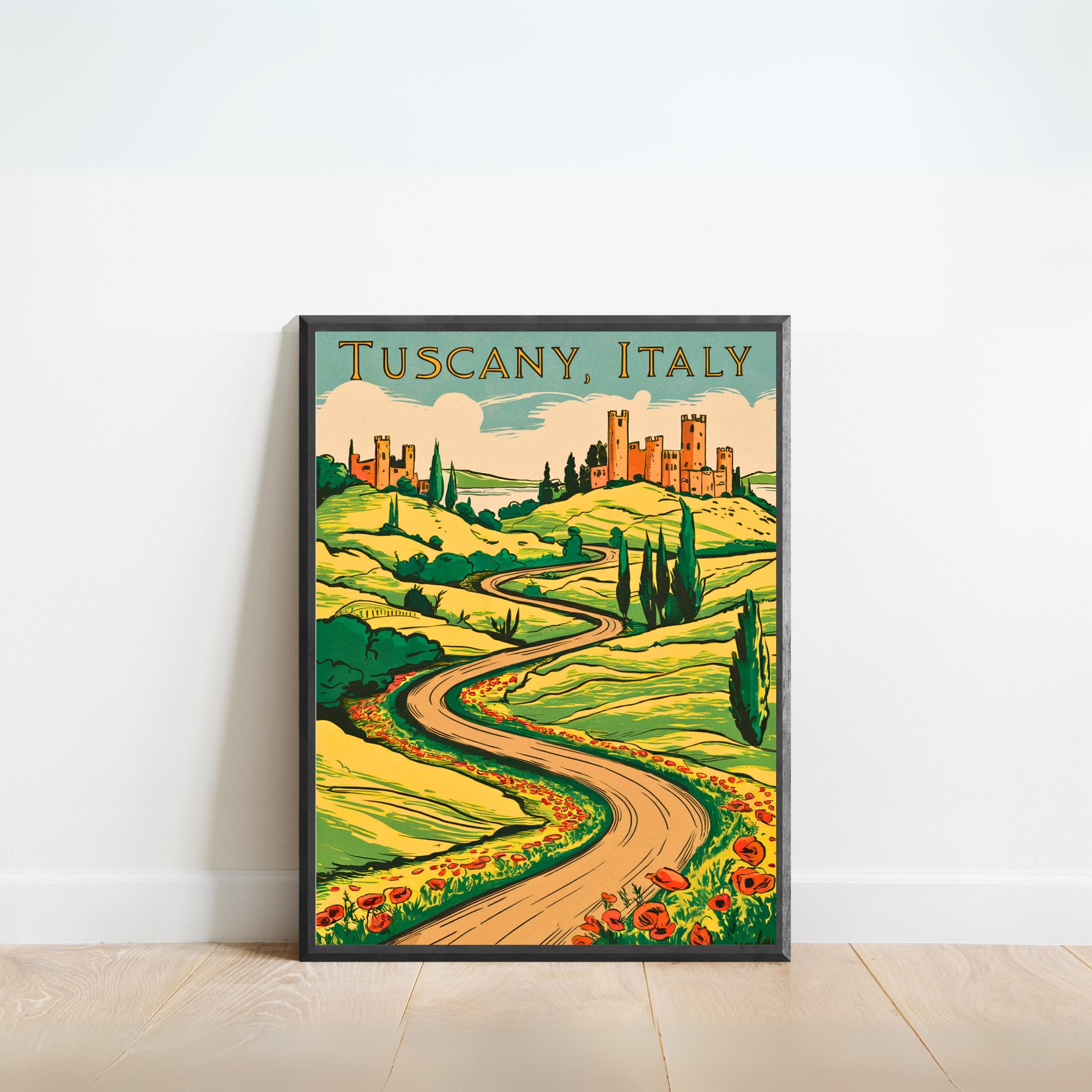 Tuscany Vintage Travel Poster - Vineyard – Travel Treasure Co