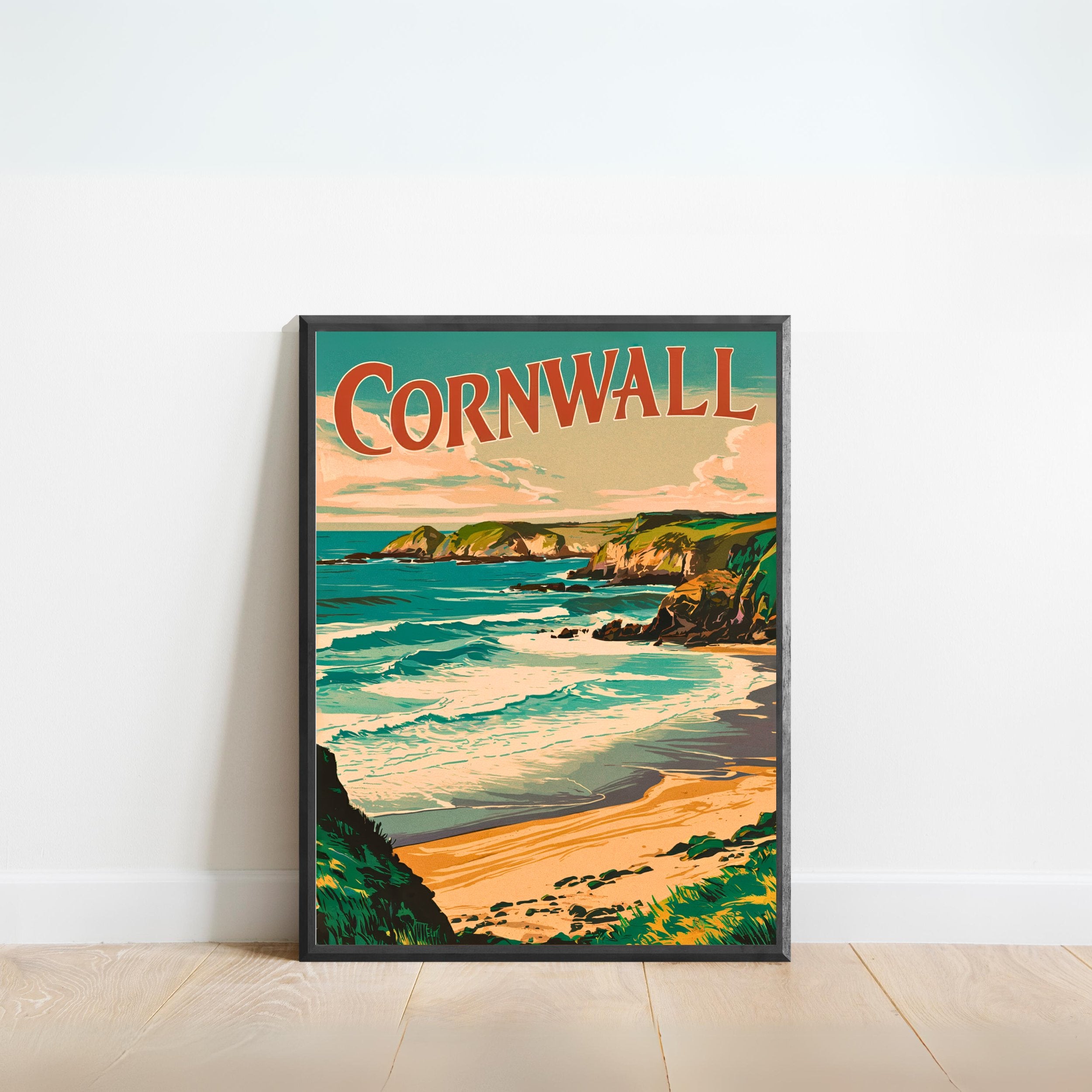 Cornwall Vintage Travel Poster – Travel Treasure Co