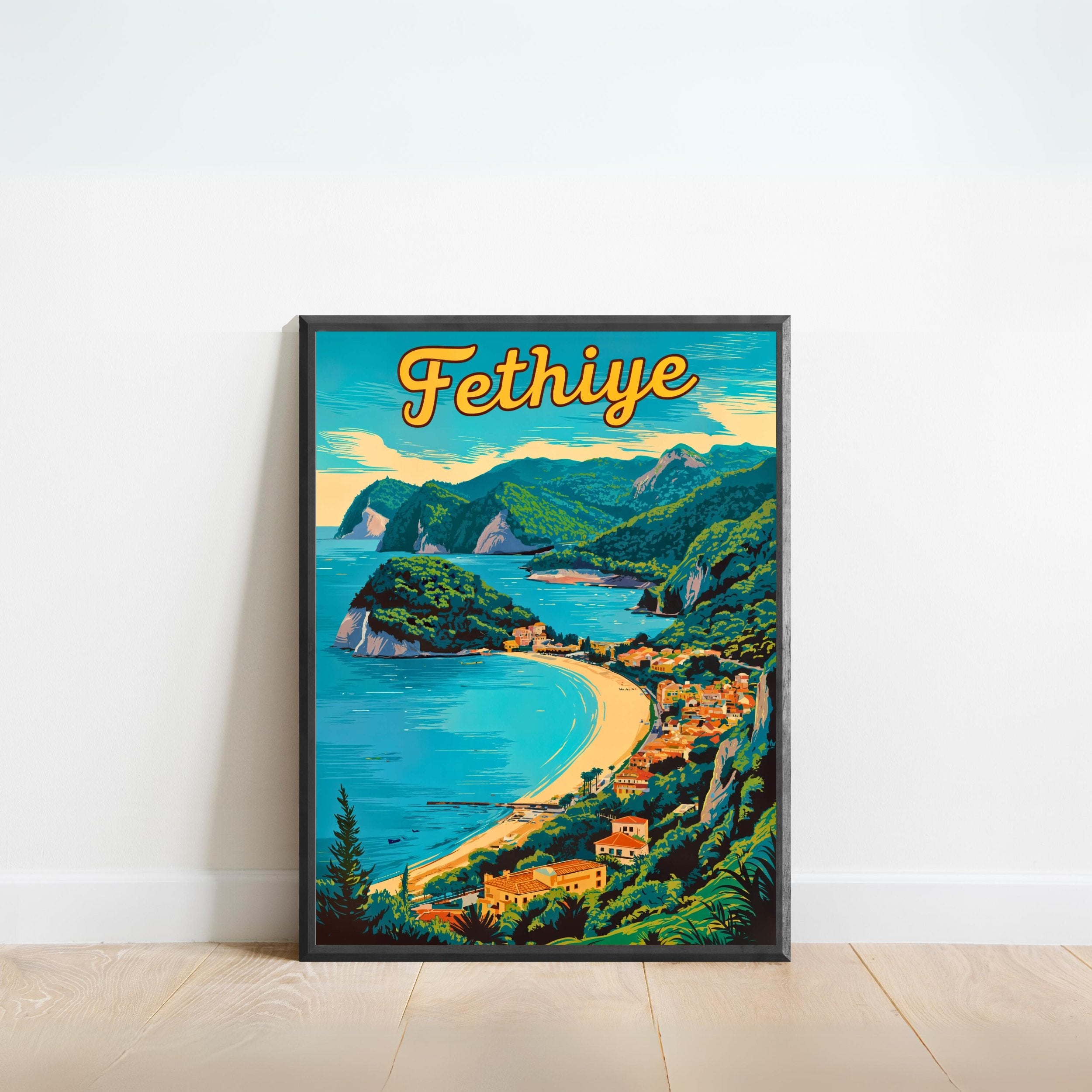Fethiye Vintage Travel Poster - Captivating Turkey Coast View – Travel ...