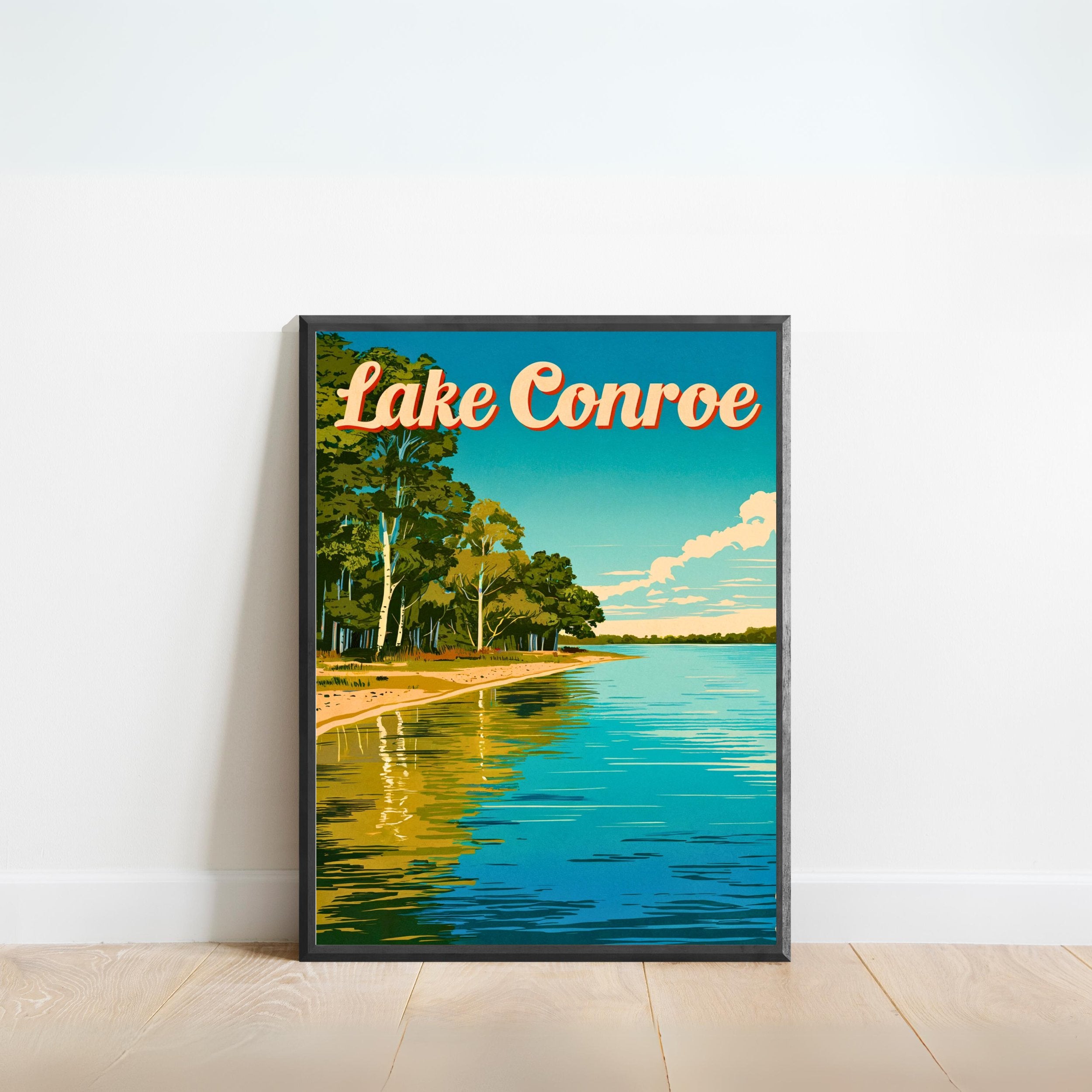 Lake Conroe Vintage Travel Poster – Travel Treasure Co