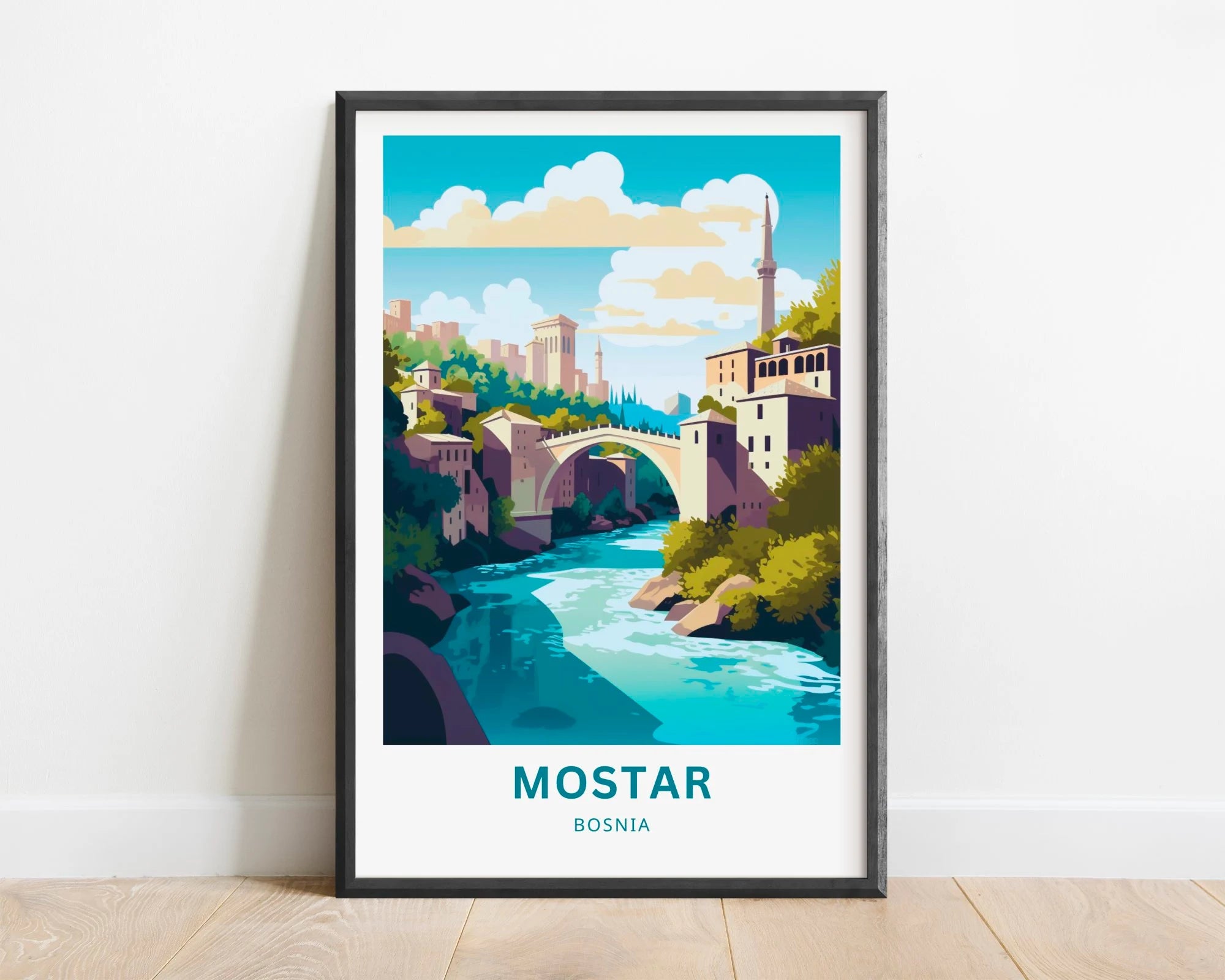 Mostar Travel Poster – Travel Treasure Co