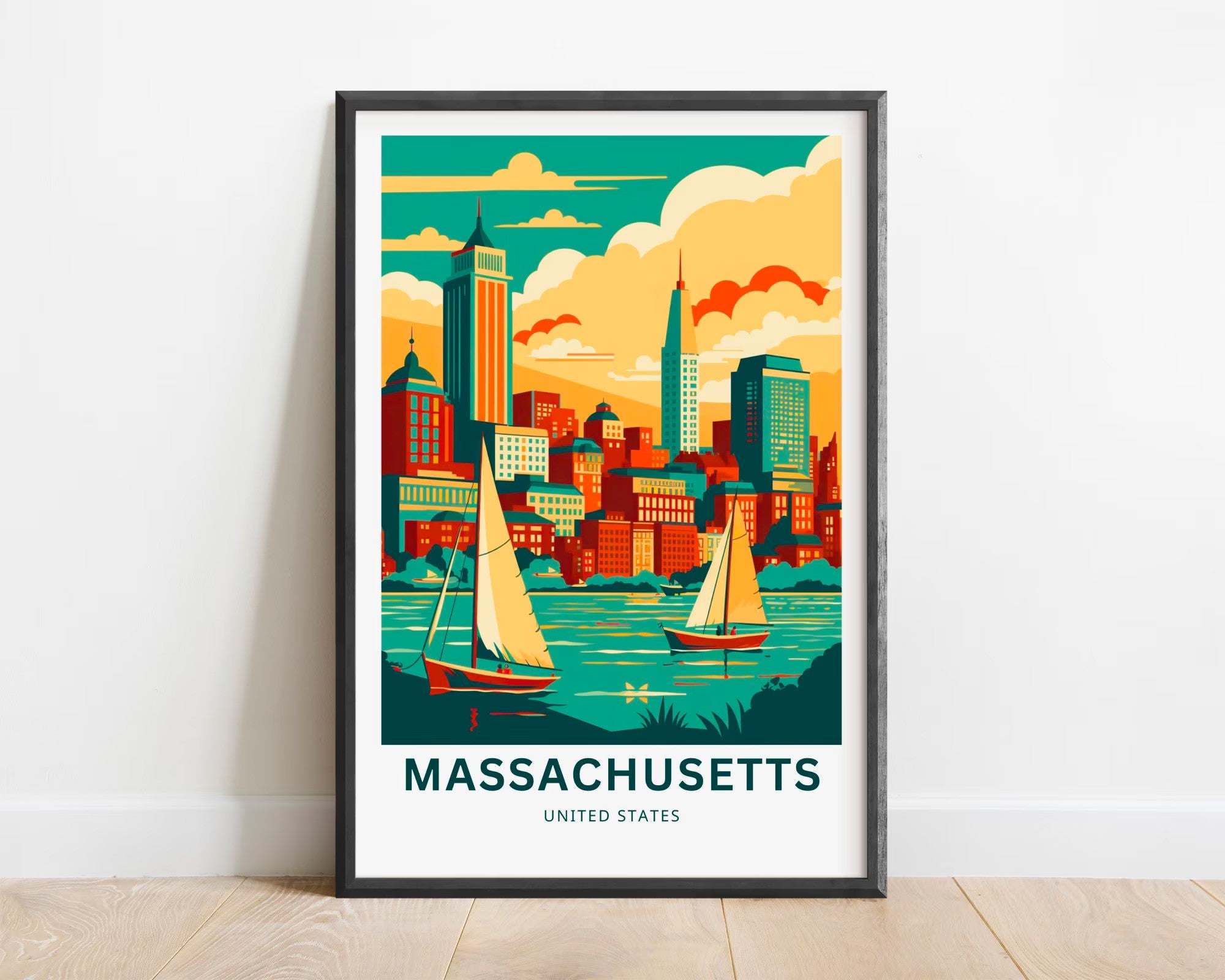 Massachusetts Travel Poster – Travel Treasure Co