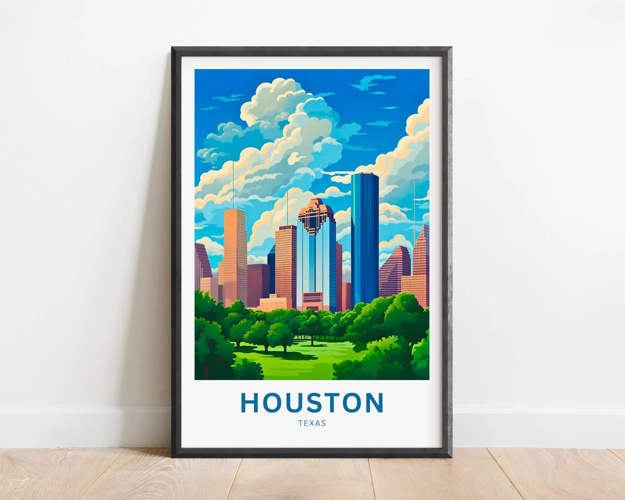 Houston Travel Poster – Travel Treasure Co