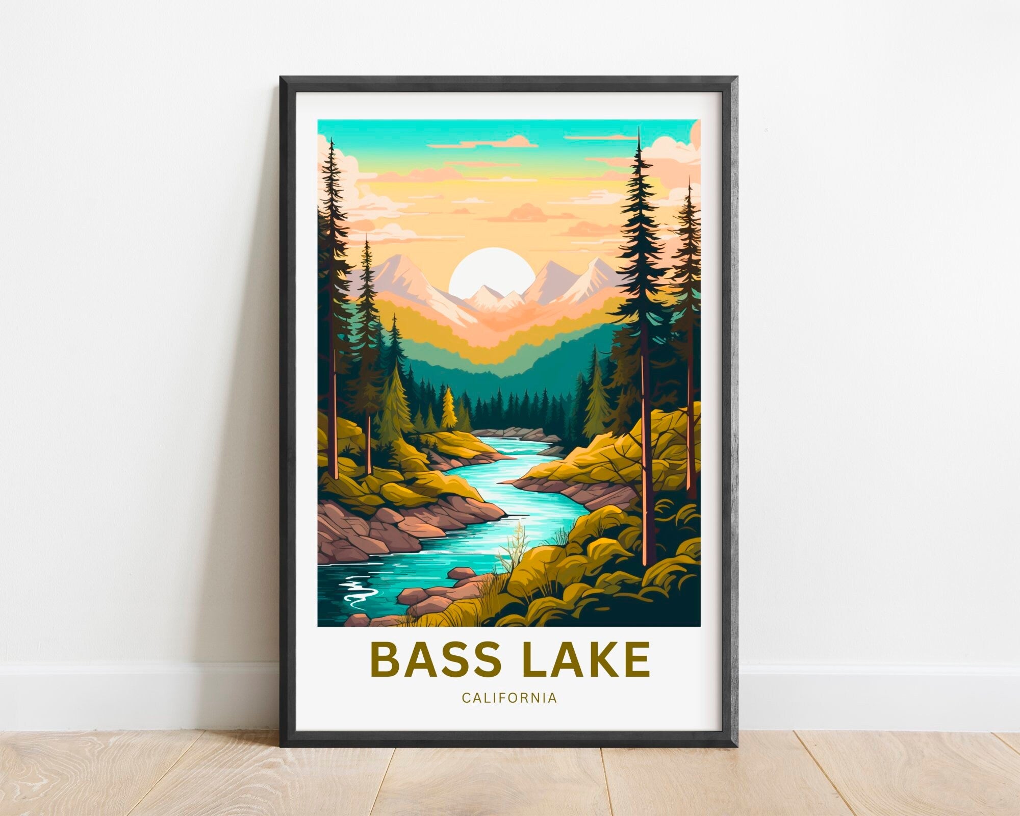 Bass Lake Travel Poster – Travel Treasure Co