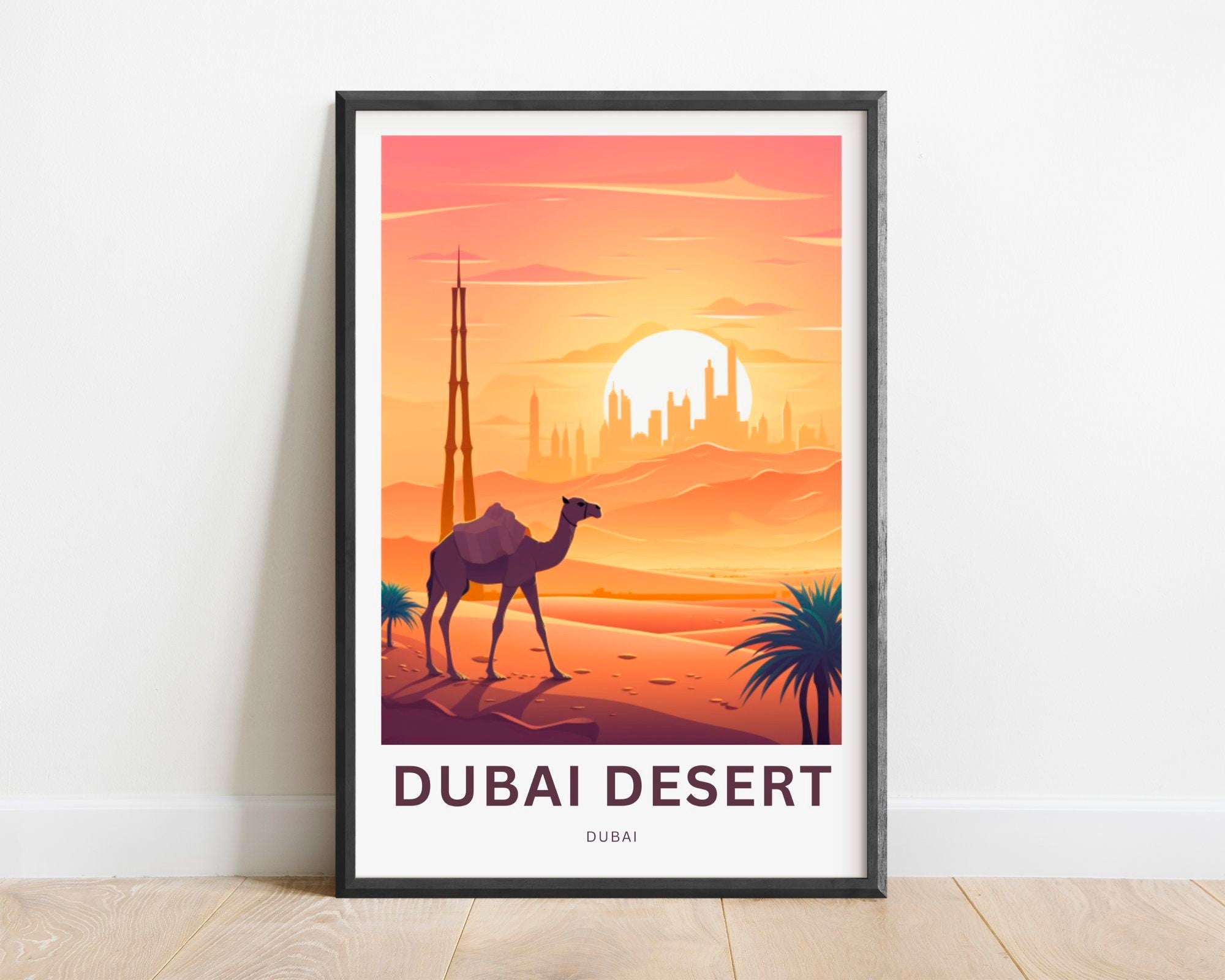 Dubai Desert Travel Poster – Travel Treasure Co