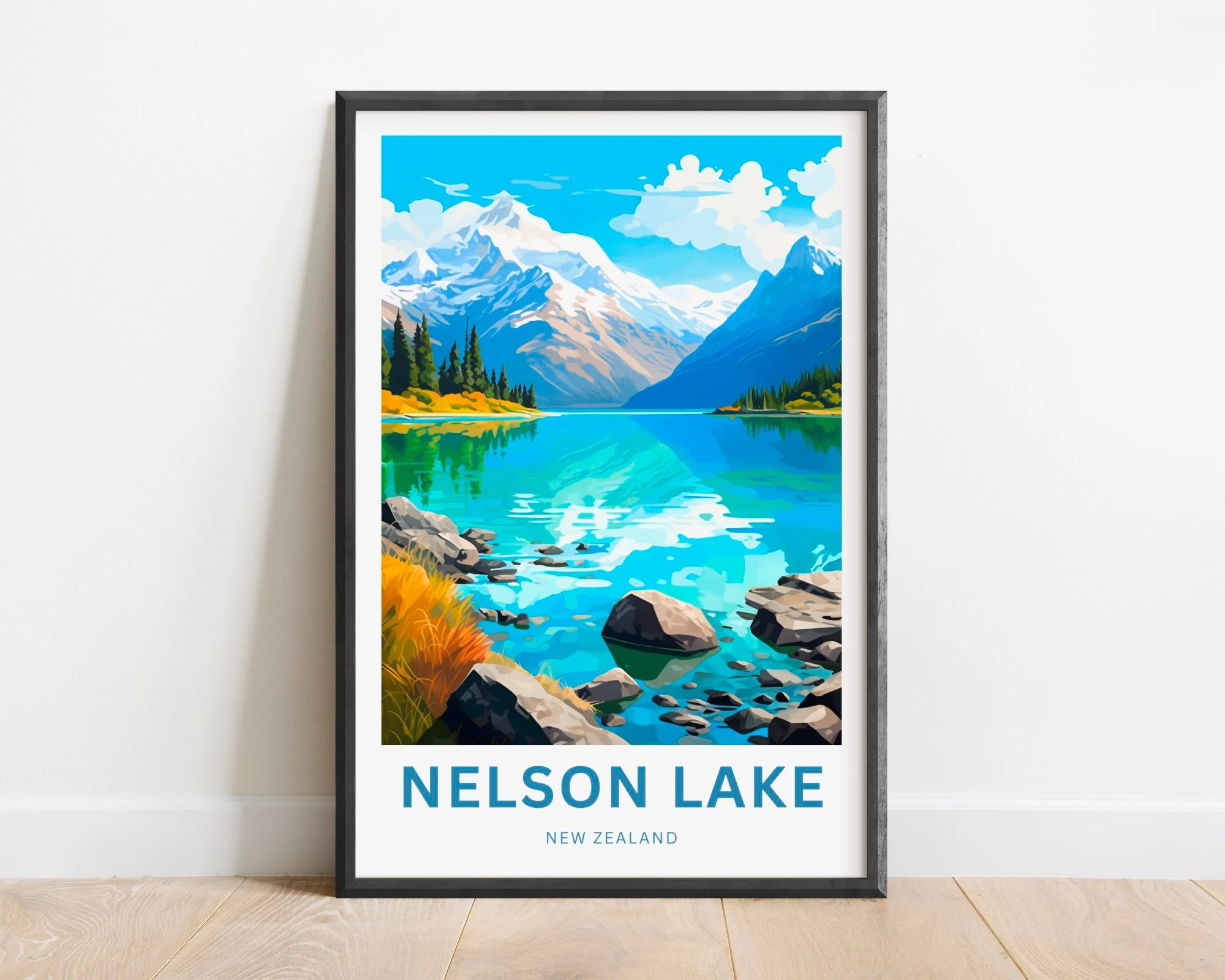 Nelson Lakes Travel Poster – Travel Treasure Co