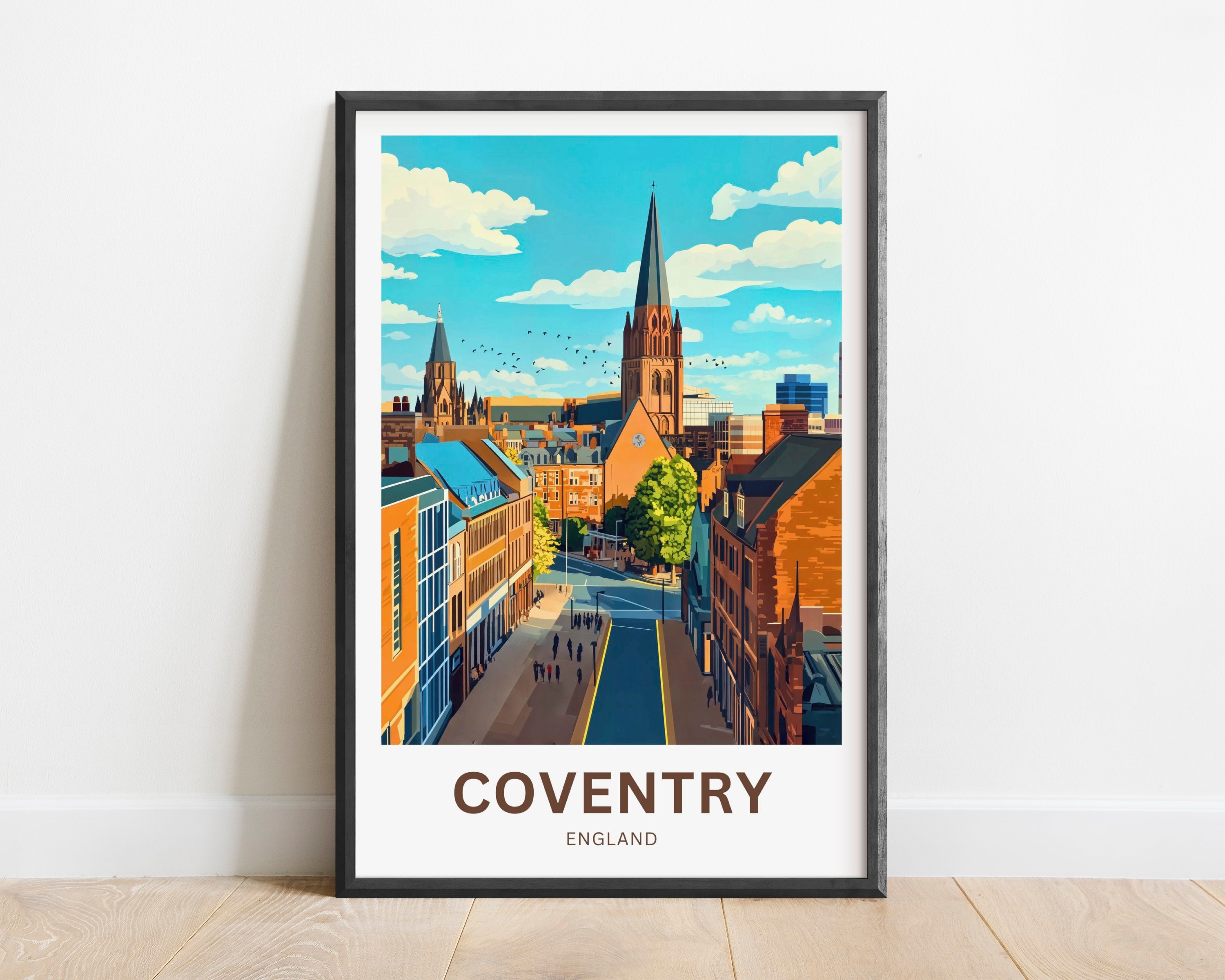 Coventry Travel Poster- City of Peace and Rebirth – Travel Treasure Co