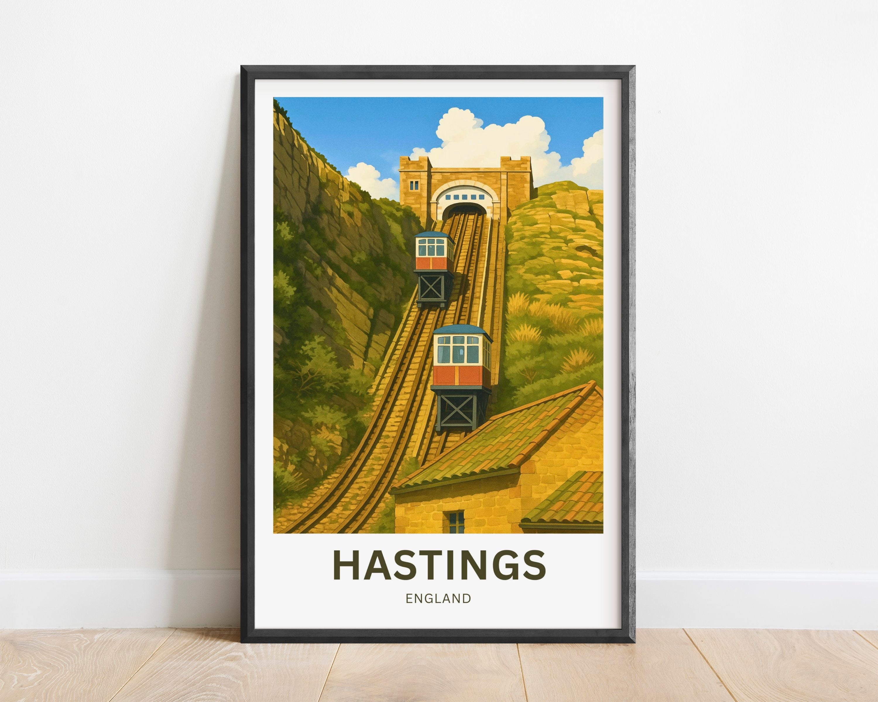 Hastings Travel Poster- Iconic Railway England – Travel Treasure Co