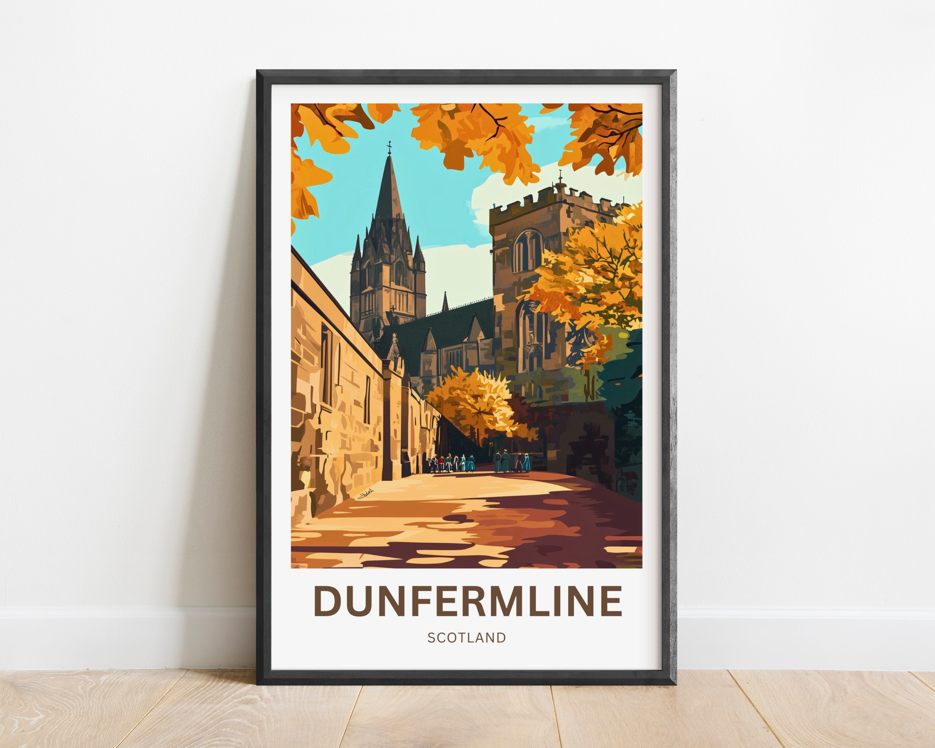 Dunfermline Travel Poster- Heart of Scottish History – Travel Treasure Co
