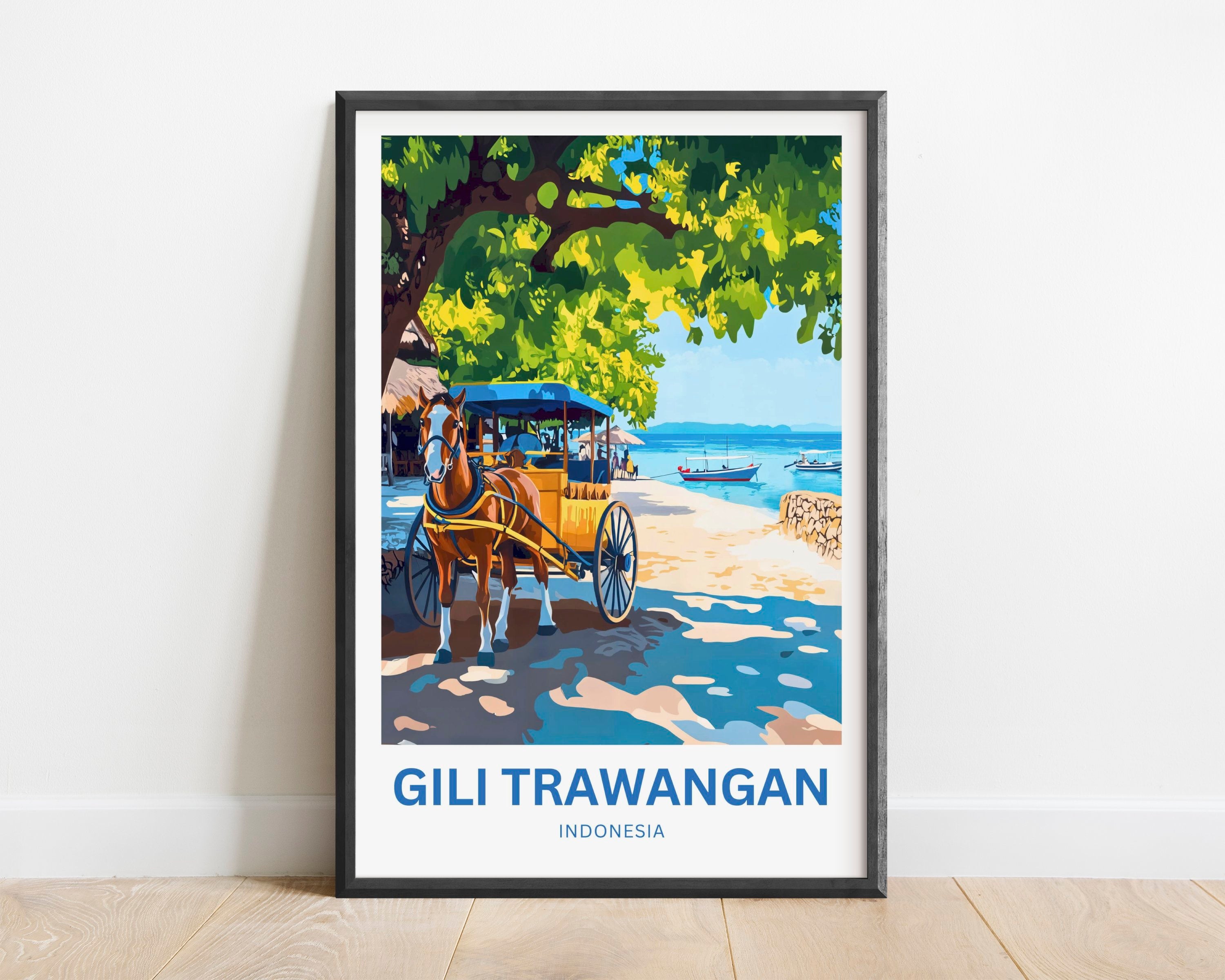 Gili Trawangan Travel Poster- Horse Carriage Transportation – Travel ...